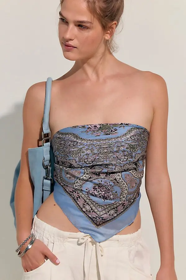 Free People So Silk Bandana - Blue