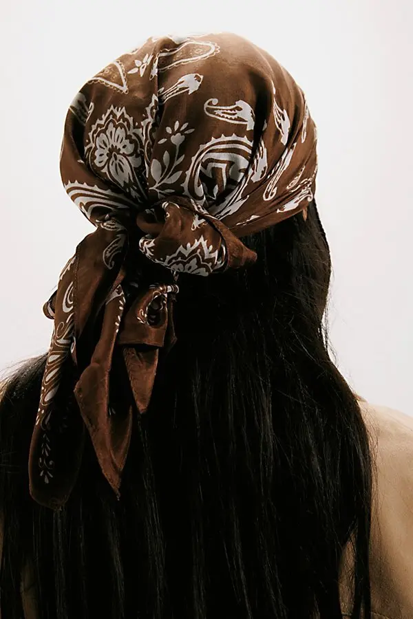 Free People So Silk Bandana - Springtime Print Chocolate