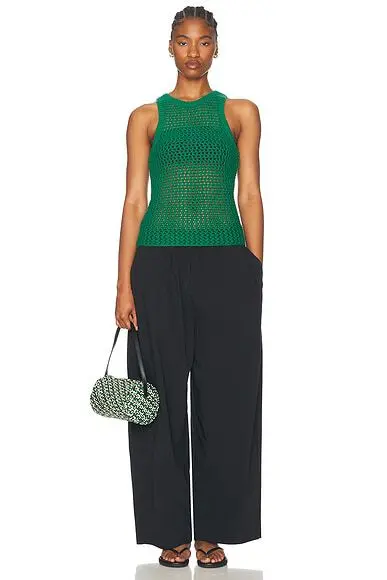 ST. AGNI Cotton Crochet Tank Top