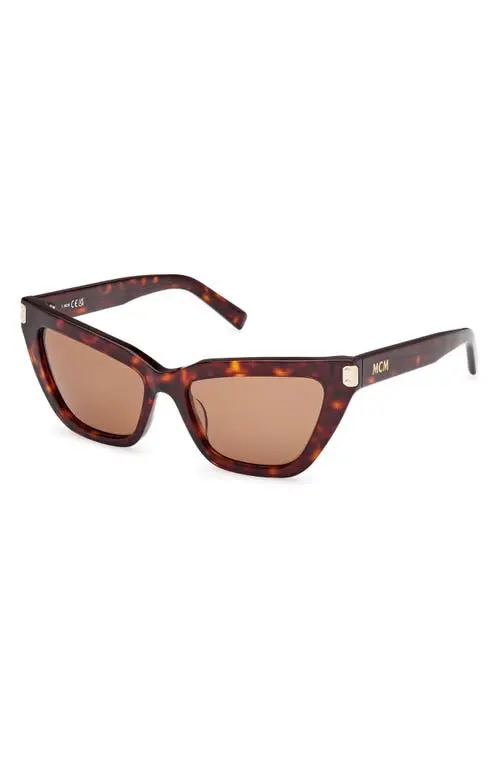 Mcm 54mm Cat Eye Sunglasses - Dark Havana / Brown