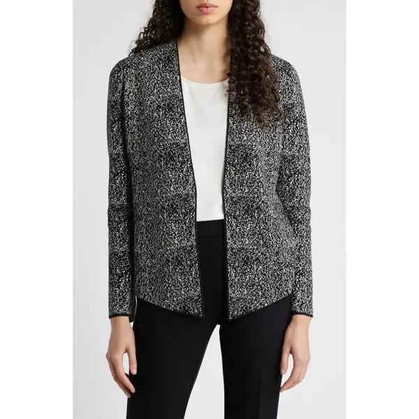 Anne Klein Printed Open Front Cardigan
