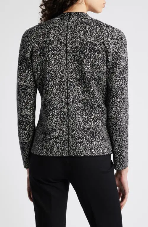 Anne Klein Printed Open Front Cardigan