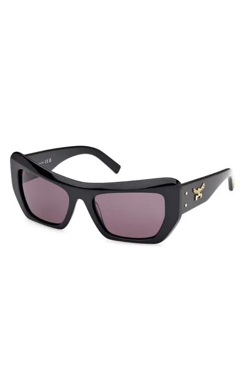 Mcm 59mm Butterfly Sunglasses - Shiny Black/smoke