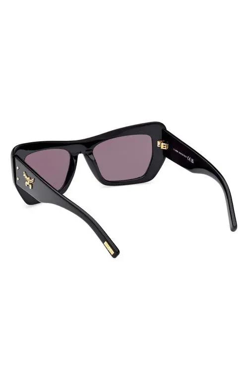 Mcm 59mm Butterfly Sunglasses - Shiny Black/smoke
