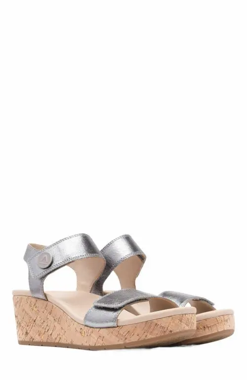 ABEO Riviera Wedge Sandals - Pewter