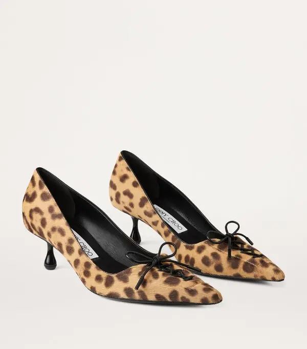 JIMMY CHOO Scarlett 50 Leopard Print Pumps - Neutral