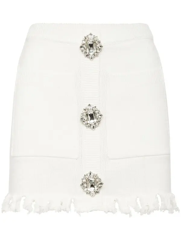 Philipp Plein Crystal-embellished Mini Skirt - White