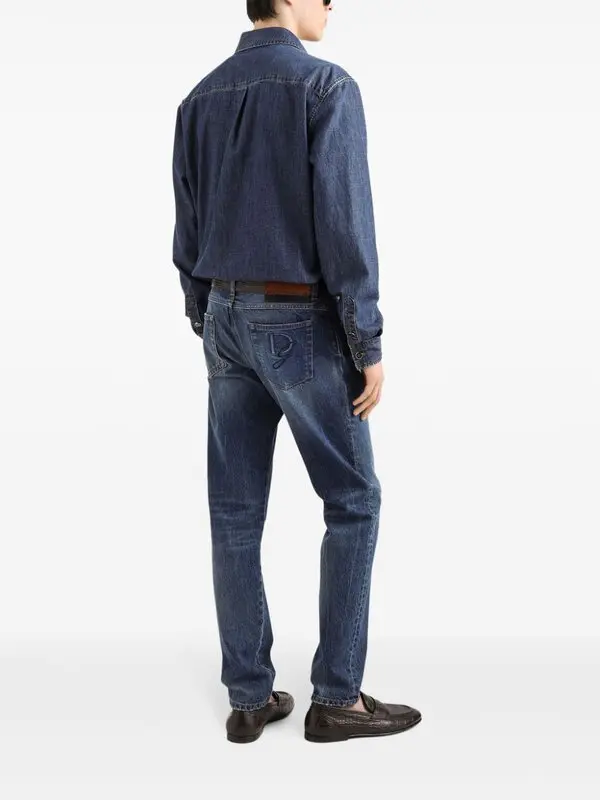 Dolce & Gabbana Logo-patch Denim Shirt