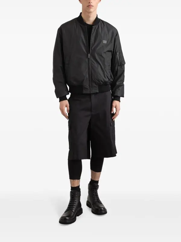 Dolce & Gabbana Logo-plaque Bomber Jacket - Black