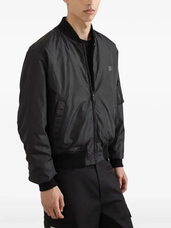 Dolce & Gabbana Logo-plaque Bomber Jacket - Black