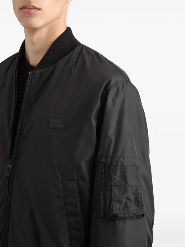 Dolce & Gabbana Logo-plaque Bomber Jacket - Black
