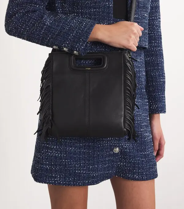 Maje Leather M Top Handle Bag - Black