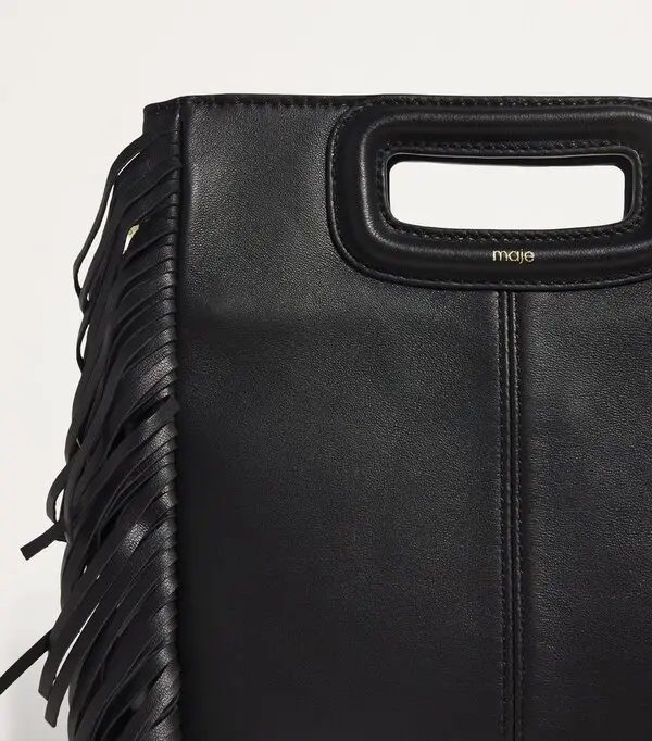 Maje Leather M Top Handle Bag - Black