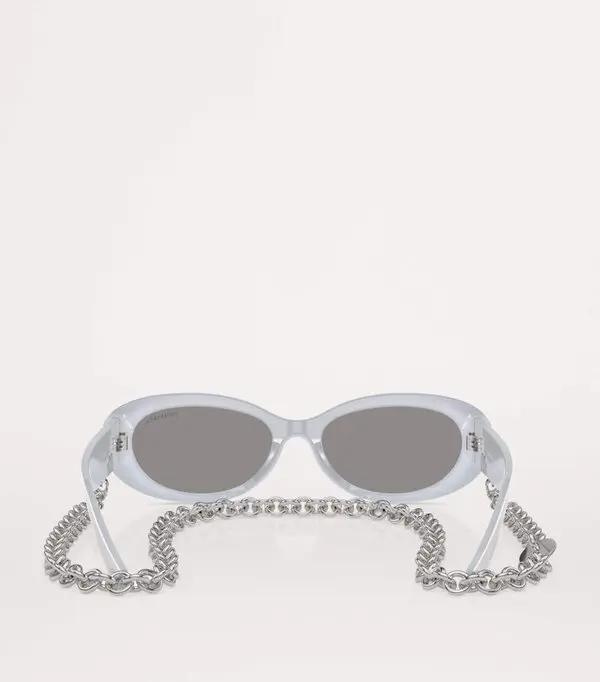 Tiffany & Co. Oval Sunglasses With Chain Detail - Silver