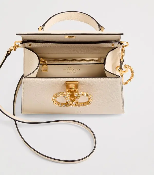 Valentino Garavani Small Embellished Vsling Top-handle Bag