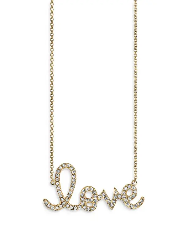 SYDNEY EVAN 14k Yellow Diamond Love Pendant Necklace - Gold