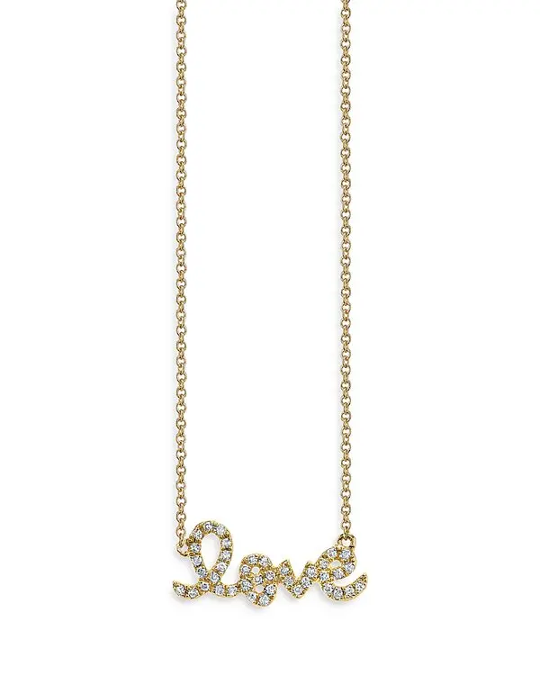 SYDNEY EVAN 14k Yellow Diamond Love Pendant Necklace - Gold