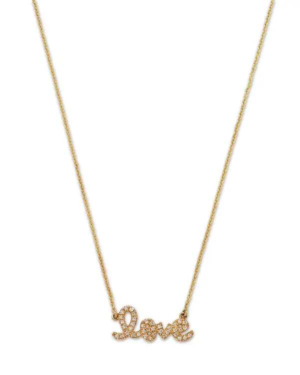 SYDNEY EVAN 14k Yellow Diamond Love Pendant Necklace