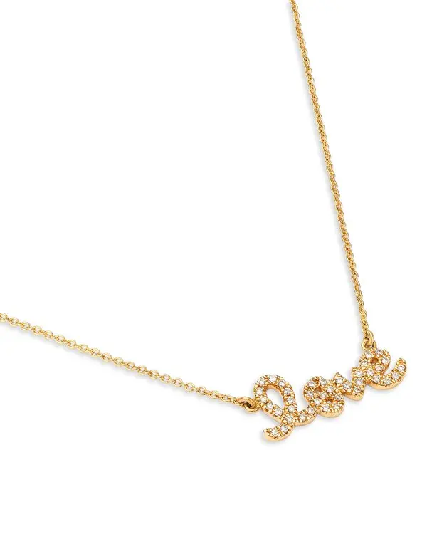 SYDNEY EVAN 14k Yellow Diamond Love Pendant Necklace