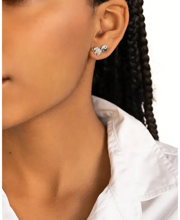 SYDNEY EVAN 14k White Yin Yang Single Stud Earring