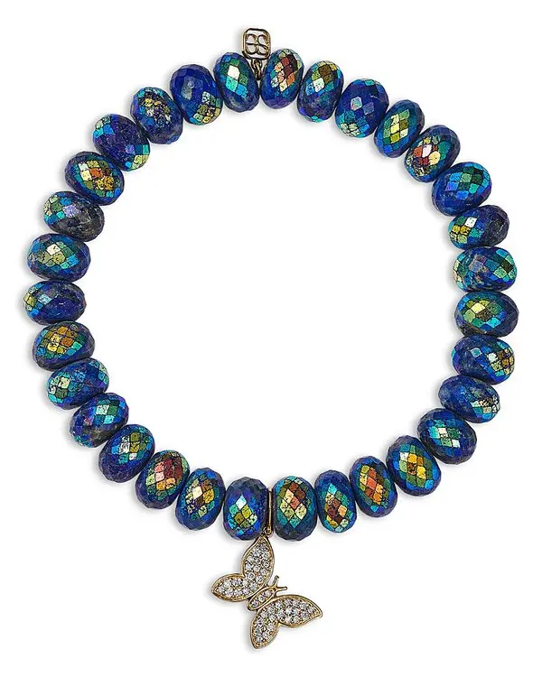 SYDNEY EVAN Diamond And Lapis Lazuli Bracelet - Gold/blue