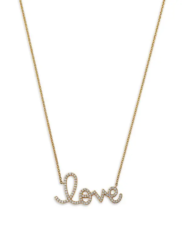 SYDNEY EVAN 14k Yellow Diamond Love Pendant Necklace - Gold