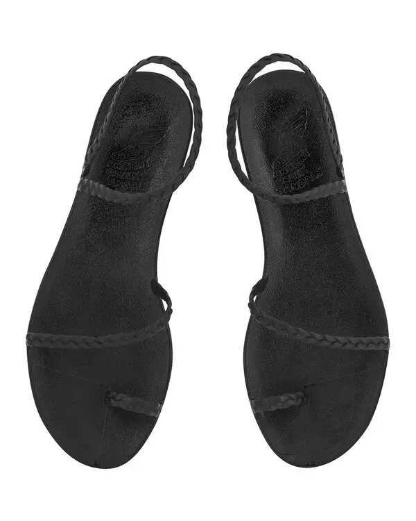 ANCIENT GREEK SANDALS Eleftheria Strappy Sandals - Black