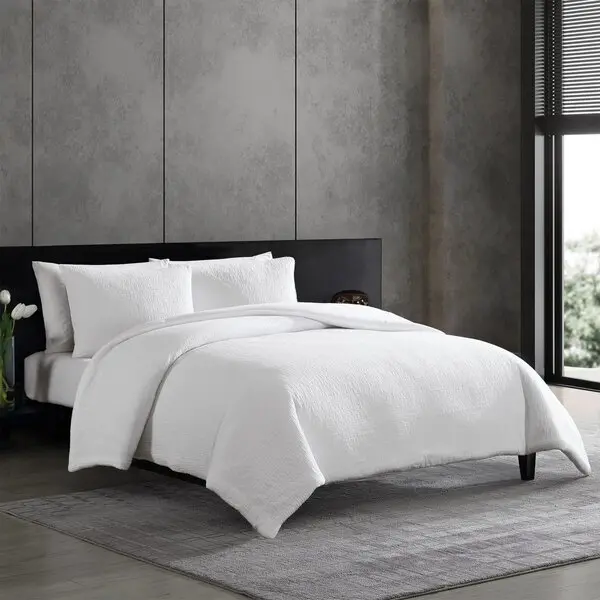 Vera Wang Puckered Textured 3 Pc. Comforter Set - White