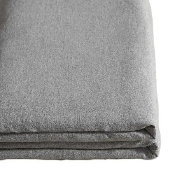 Calvin Klein Melange Flannel 4 Piece Sheet Set, Queen - Silver Grey