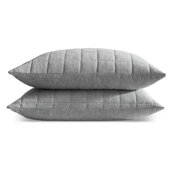 Calvin Klein Melange Flannel King Sham, Pair - Silver Grey