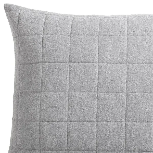 Calvin Klein Melange Flannel King Sham, Pair - Silver Grey
