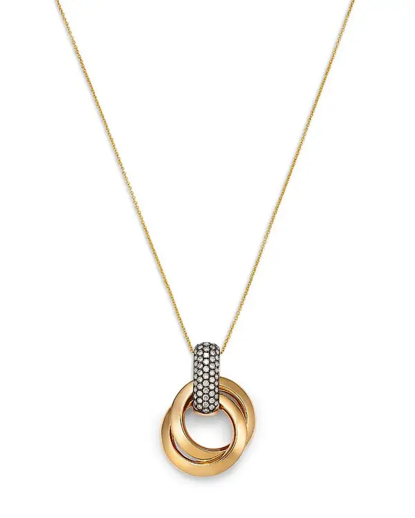 Bloomingdale'S Diamond Double Circle Necklace - Brown/gold