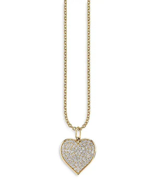 SYDNEY EVAN 14k Yellow Diamond Heart Pendant Necklace - Gold