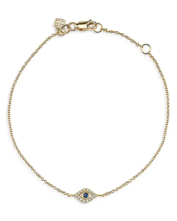 SYDNEY EVAN 14k Yellow Gold, Sapphire, And Diamond Link Bracelet - Blue/gold