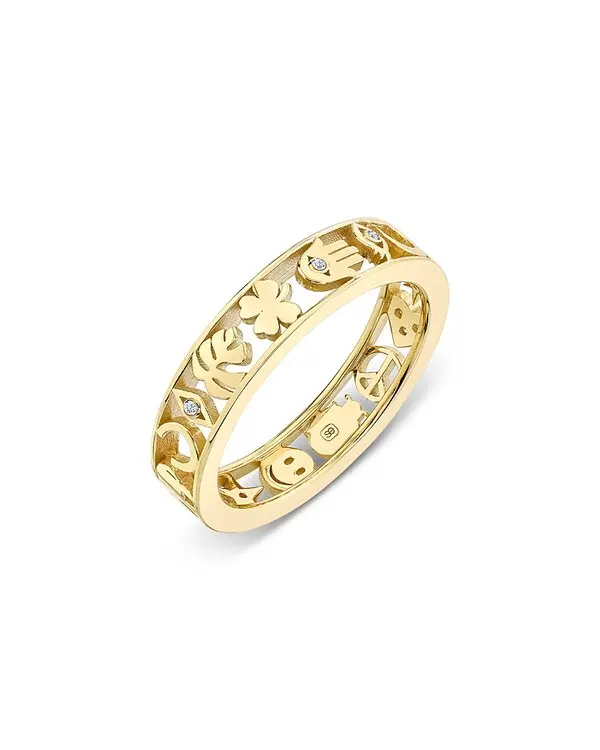 SYDNEY EVAN 14k Yellow Open Icon Diamond Ring - Gold