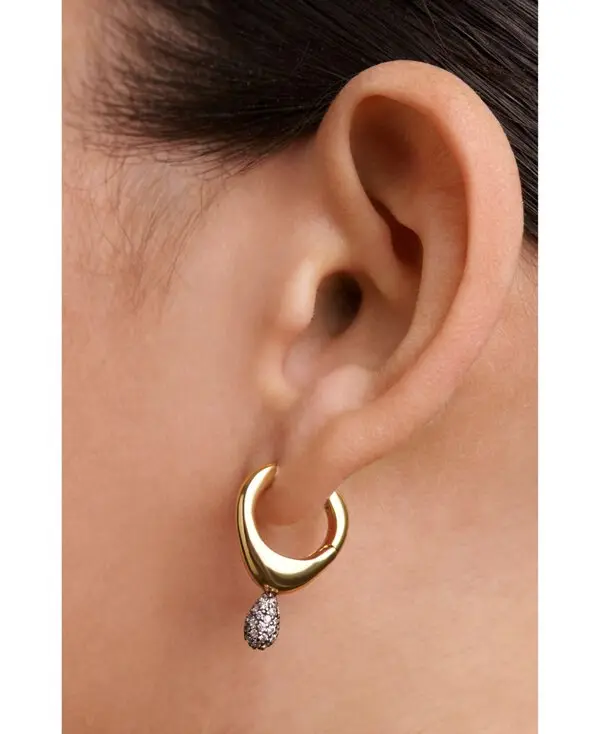 PDPAOLA Pave Lava Single Hoop Earring