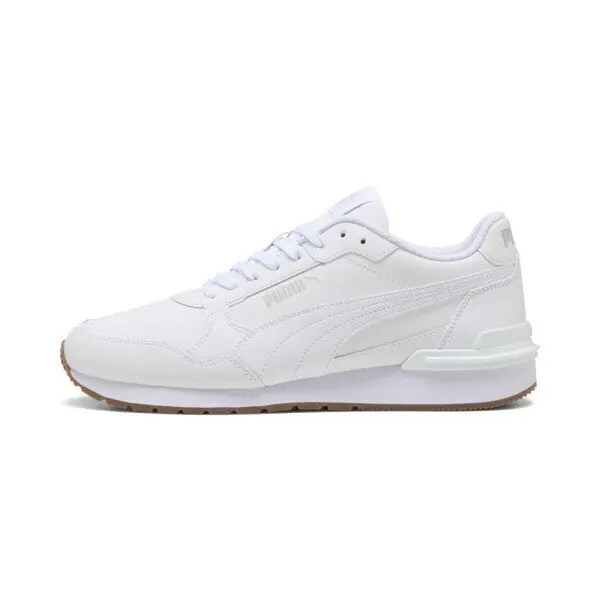PUMA St Runner V4 Leather Sneakers - White-glacial Gray-gum