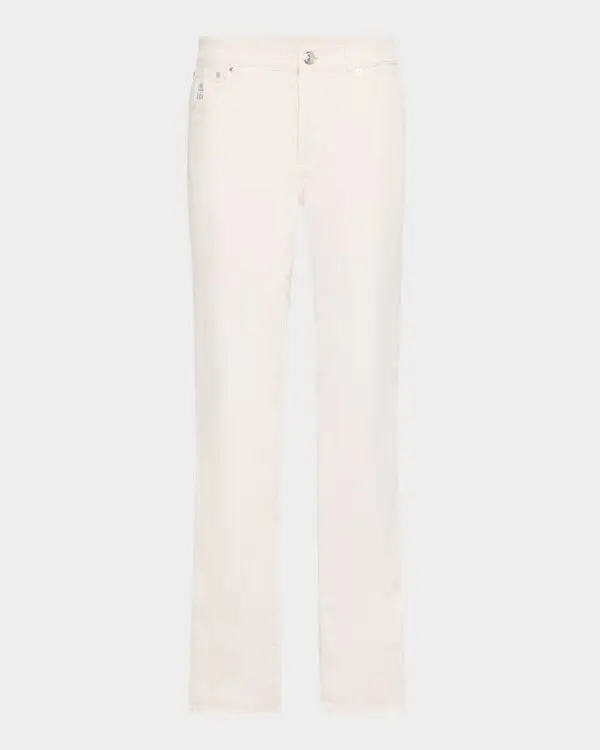 Brunello Cucinelli Slim Five-pocket Pants - English White