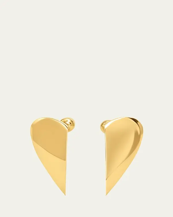 Alaïa Half Heart-shaped Stud Earrings - Argent