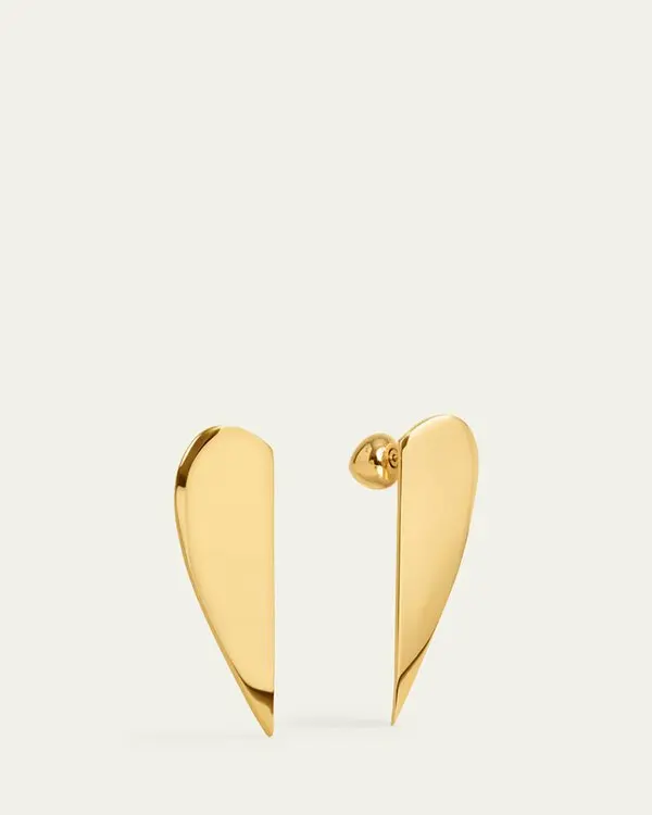 Alaïa Half Heart-shaped Stud Earrings - Argent