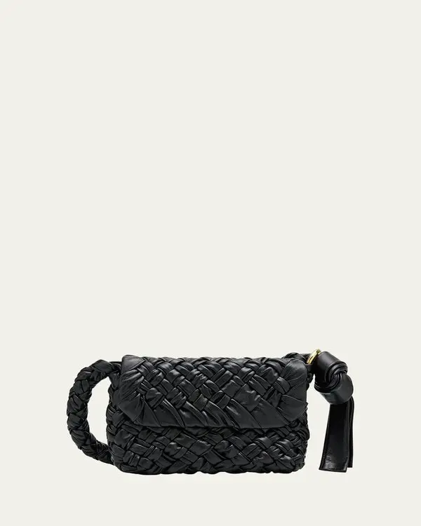 Bottega Veneta Small Kalimero Leather Shoulder Bag - Black