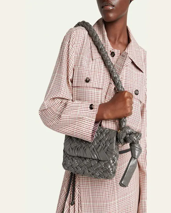 Bottega Veneta Small Kalimero Leather Shoulder Bag - Black