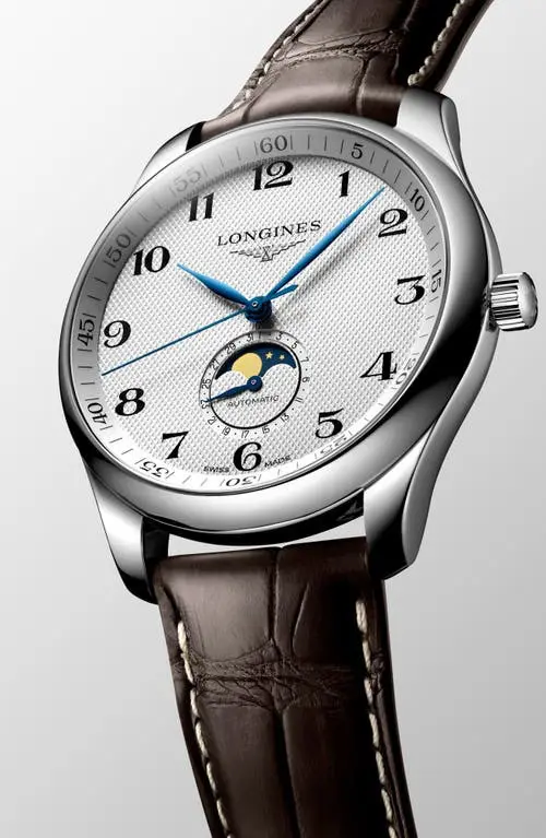 LONGINES Master Collection Moonphase Automatic Strap Watch - White