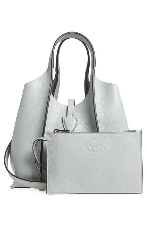 TOD'S T Timeless Mini Shopping Bag - Cromo Chiaro