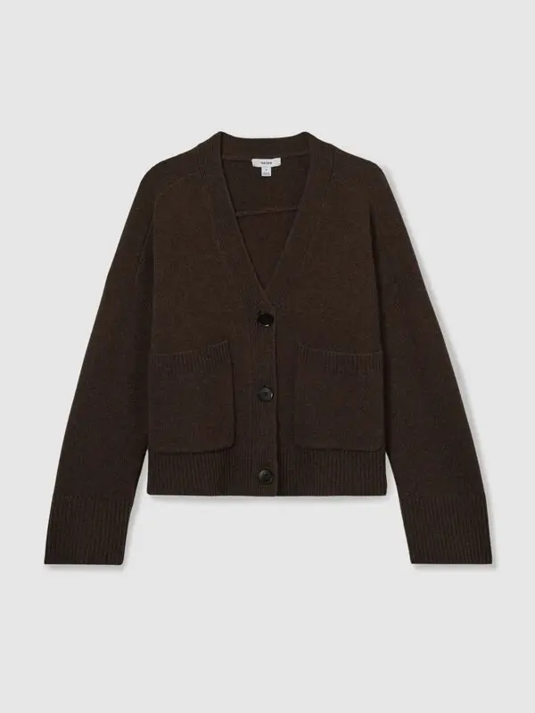 REISS Rosie Wool-cashmere Patch-pocket Cardigan