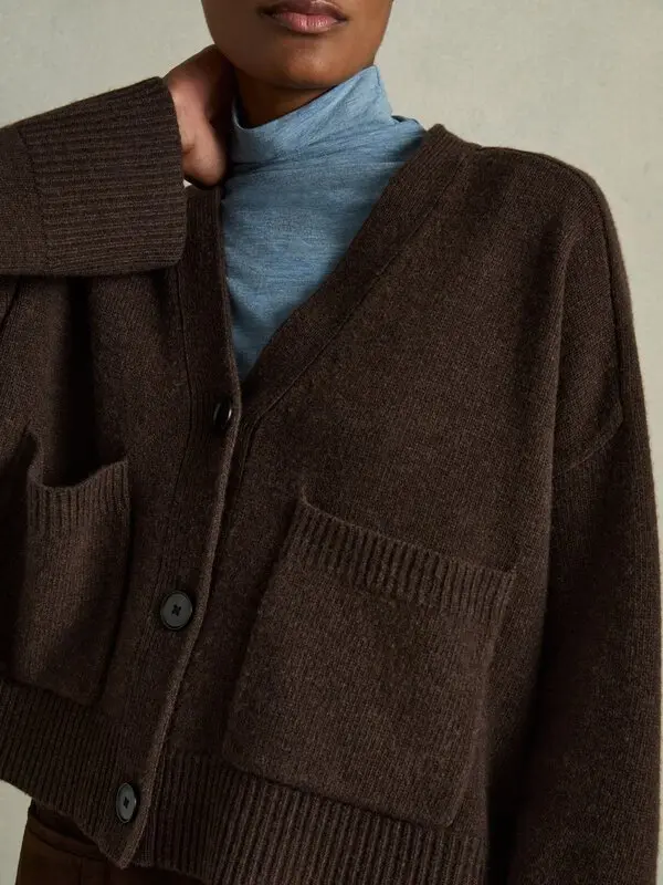 REISS Rosie Wool-cashmere Patch-pocket Cardigan