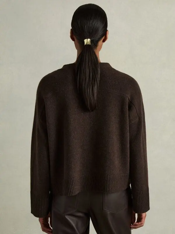 REISS Rosie Wool-cashmere Patch-pocket Cardigan