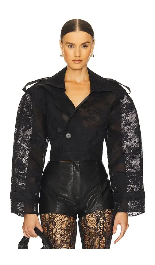 YUHAN WANG Chantilly Lace Biker Jacket
