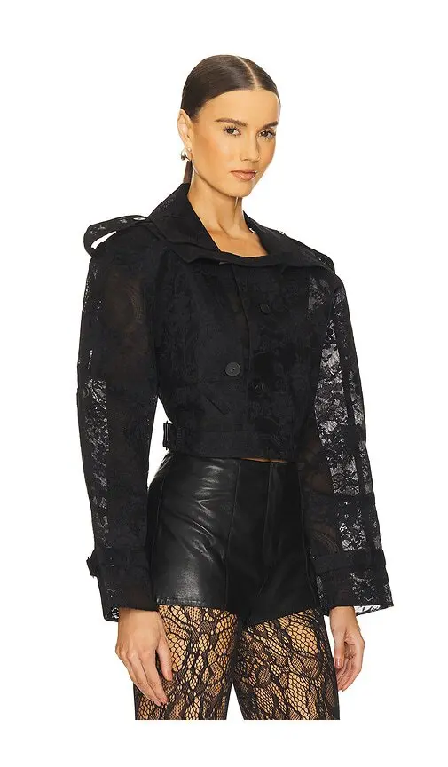 YUHAN WANG Chantilly Lace Biker Jacket