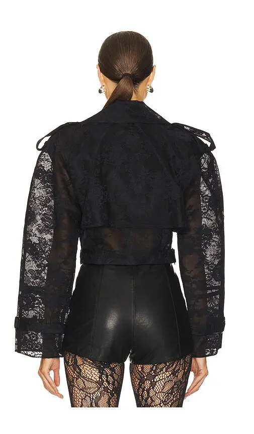 YUHAN WANG Chantilly Lace Biker Jacket